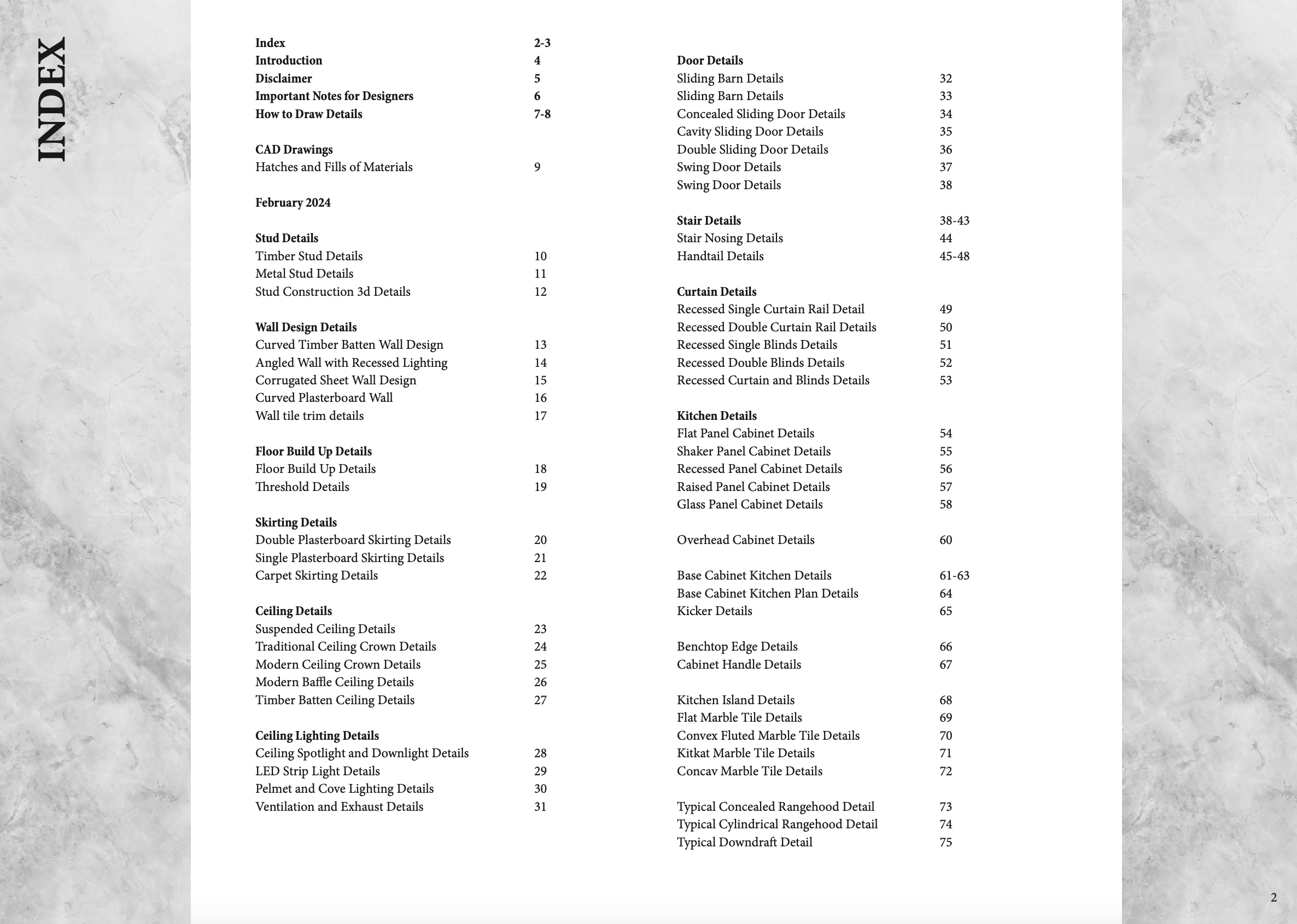 Detail Book with Standard Details - PDF & CAD – Digital Interiors